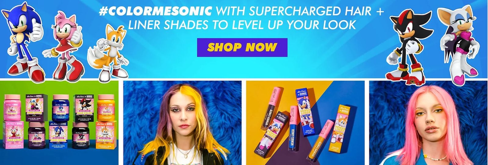Get Sonic-inspired hair & makeup with Lime Crime X SEGA