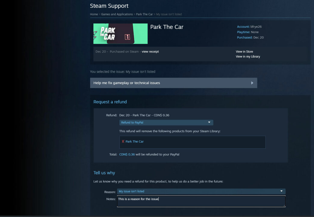 How to Refund a Game on Steam